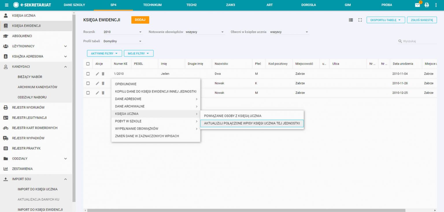 e-Sekretariat - Librus - System dla szkolnego sekretariatu