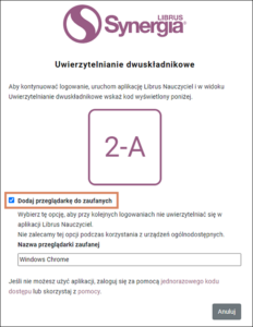 Pomoc - Uwierzytelnianie dwuskładnikowe - Librus